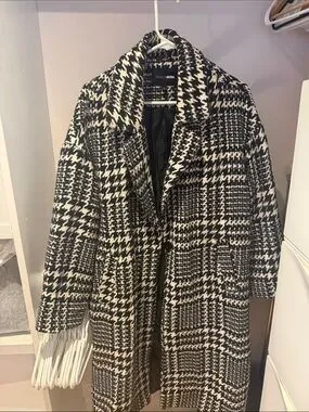 Fashion Nova | Jackets & Coats | Black And White Houndstooth Trench ...